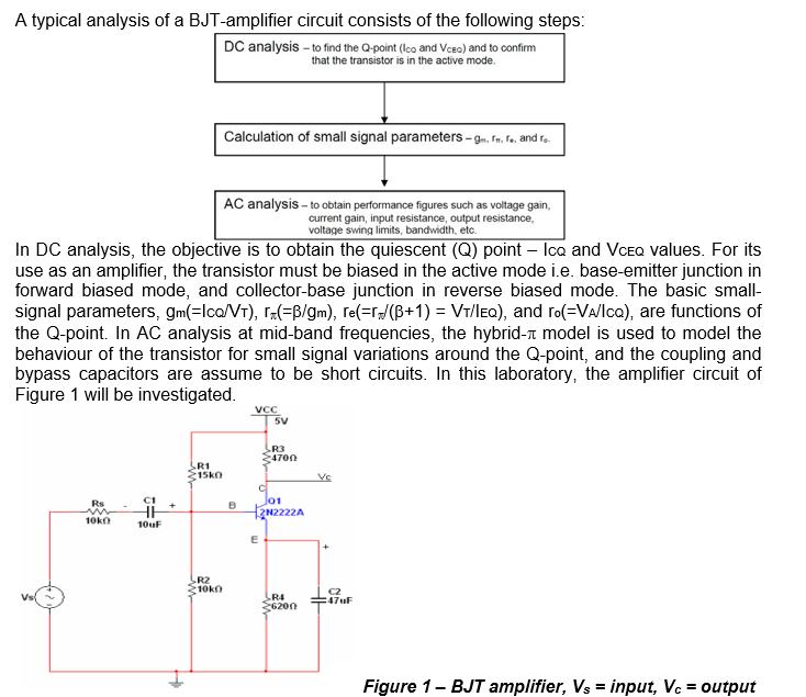 Solved A typical analysis of a BJT-amplifier circuit | Chegg.com