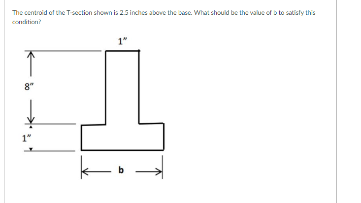 Solved The centroid of the T-section shown is 2.5 inches | Chegg.com