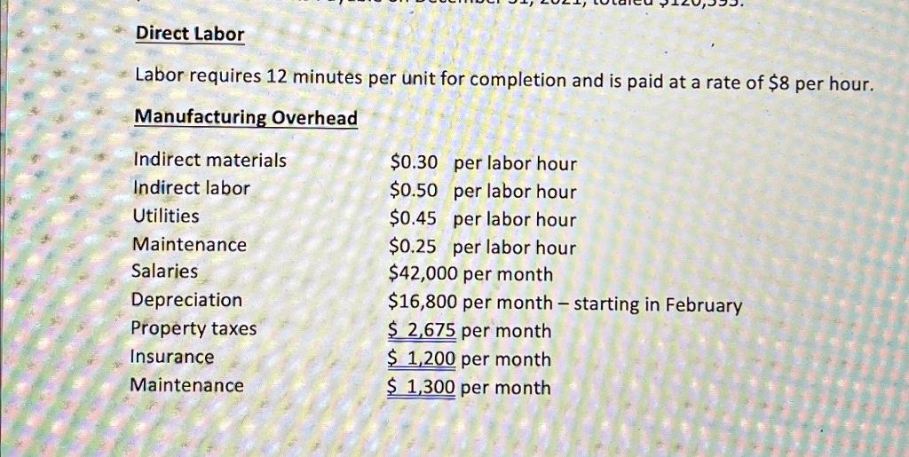 Create the Sales, Production, DM, DL, MOH, Selling | Chegg.com