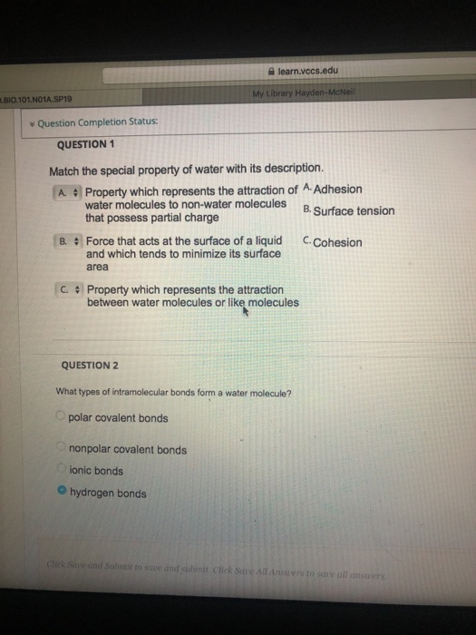 Solved a learn.vccs.edu My Library Hayden-McNeil | Chegg.com