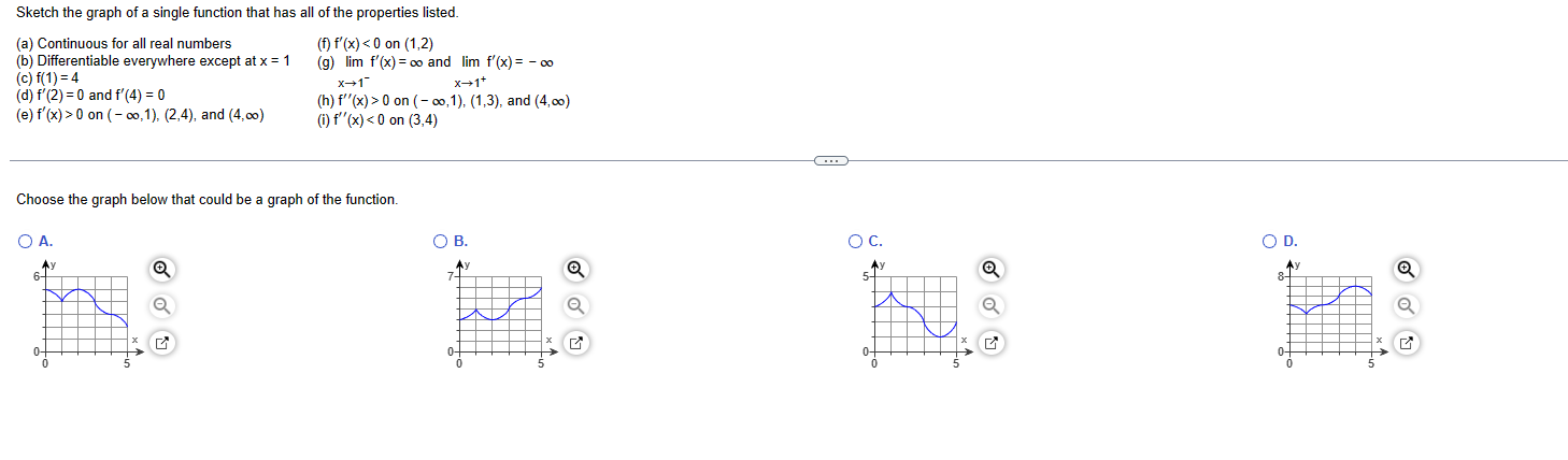 Solved Sketch the graph of a single function that has all of | Chegg.com