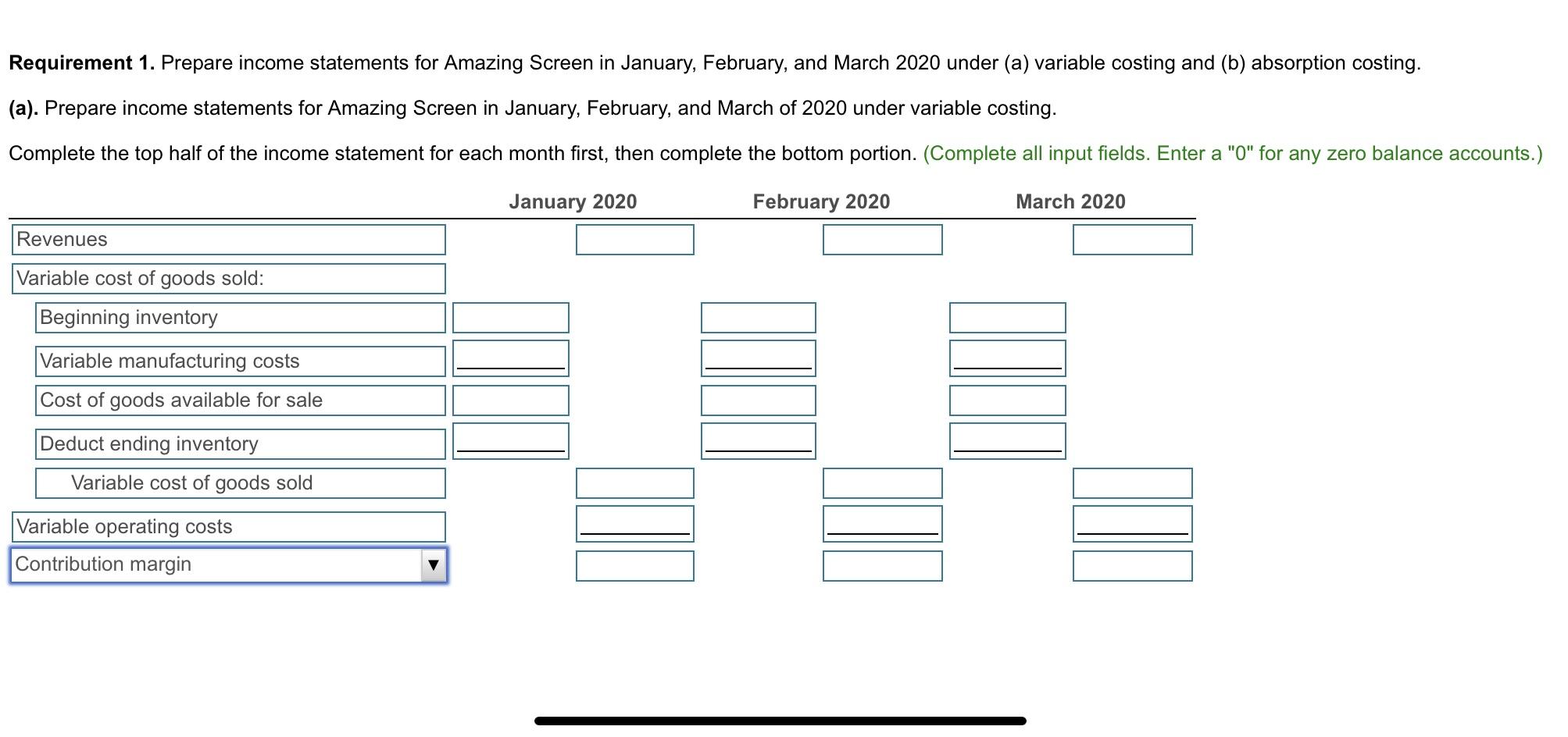 Solved Requirement 1. Prepare income statements for Amazing | Chegg.com