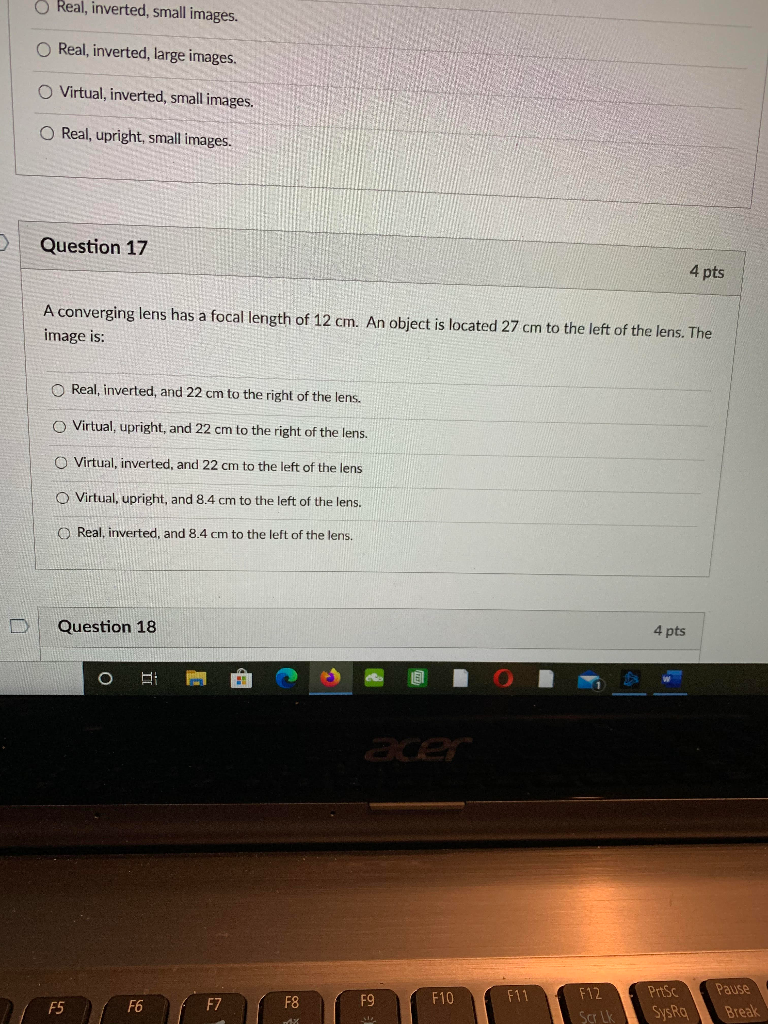 Solved Real, inverted, small images. Real, inverted, large | Chegg.com