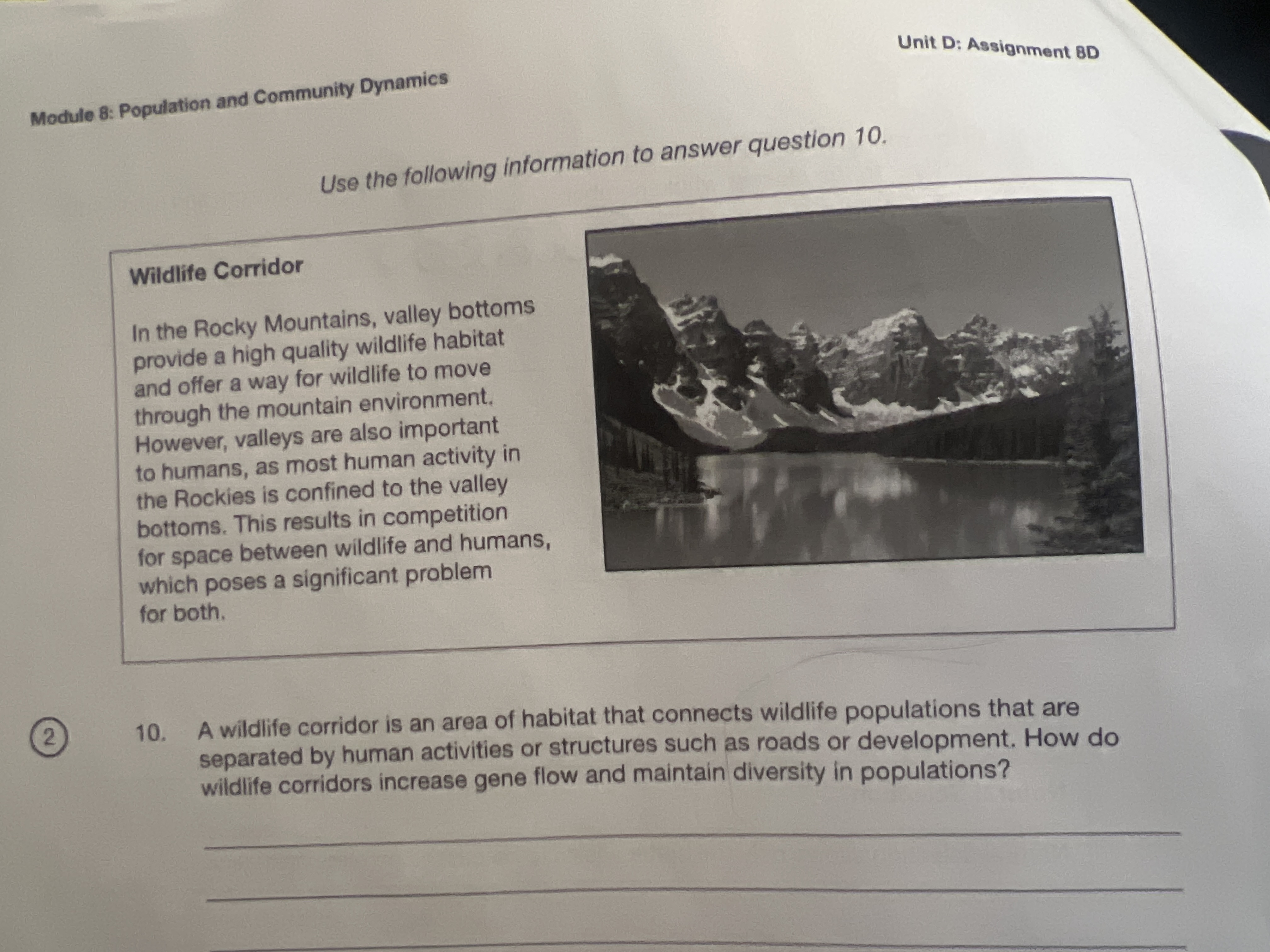 Solved Unit D: Assignment 8DModule 8: Population and | Chegg.com