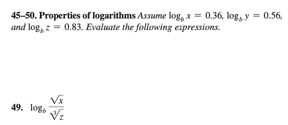 Solved 45-50. Properties of logarithms Assume | Chegg.com