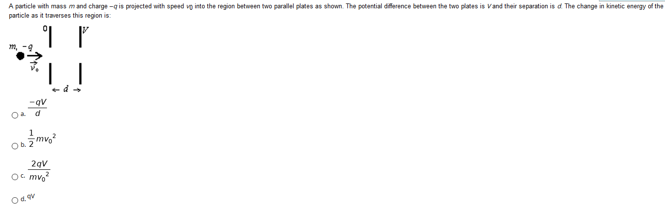 Solved A particle with mass m and charge - is projected with | Chegg.com