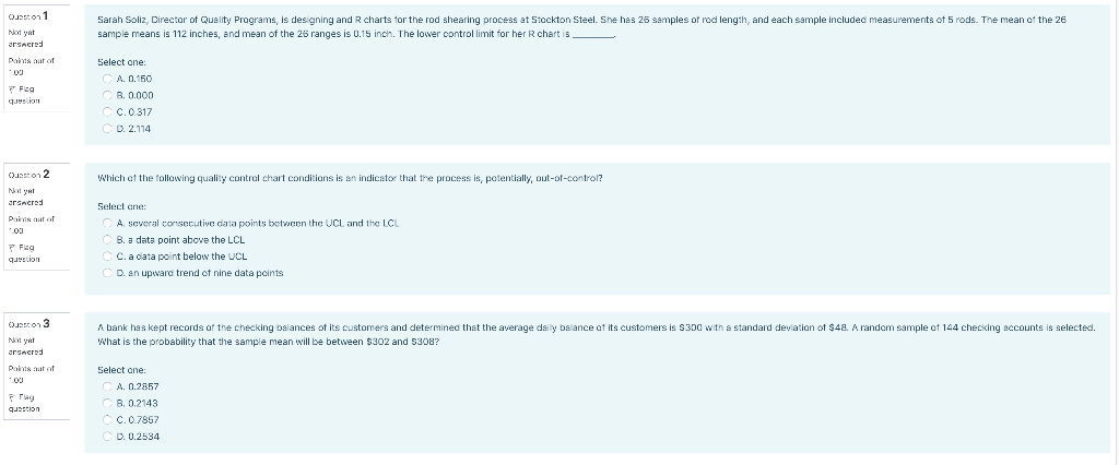 Solved Oon 1 Sarah Soliz, Director of Quality Programs, is | Chegg.com