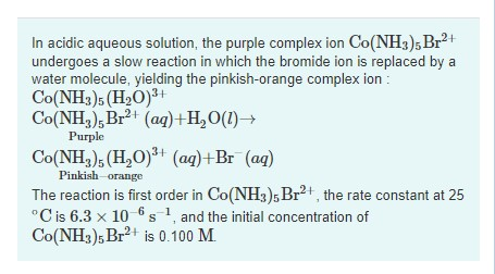 Solved In acidic aqueous solution, the purple complex ion | Chegg.com