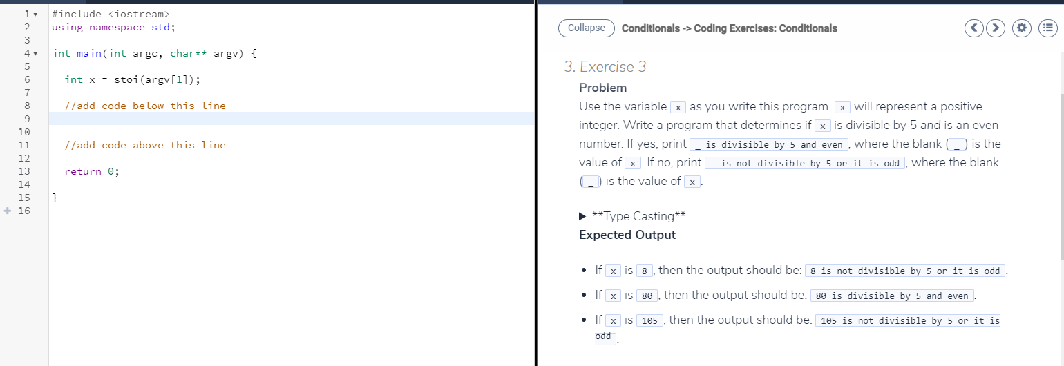 Solved 1 #include using namespace std; Collapse | Chegg.com
