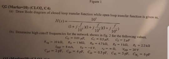 Solved Figure 1 92 (Marks-10) (CLO2, C4) (a) Draw Bode | Chegg.com