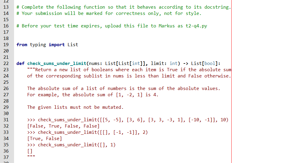Solved # Complete the following function so that it behaves | Chegg.com