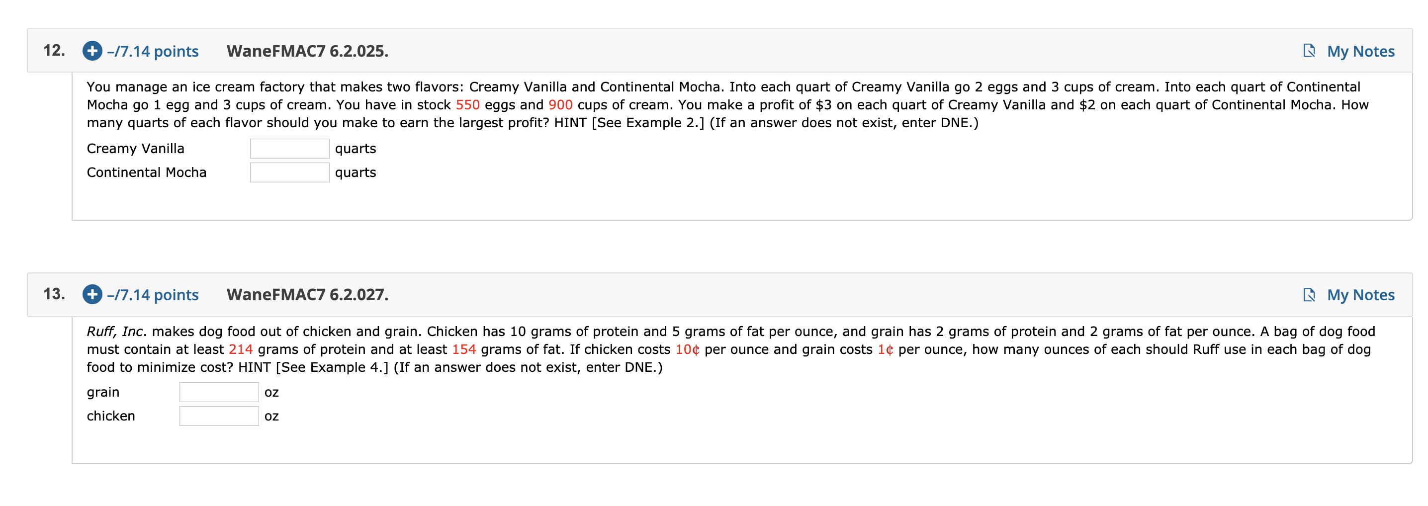 Solved 12. # -/7.14 points WaneFMAC7 6.2.025. My Notes You | Chegg.com