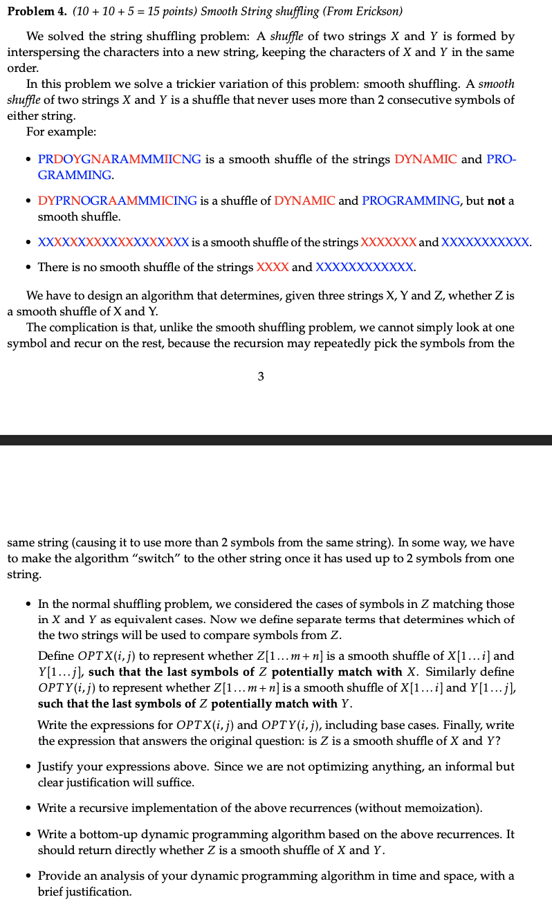 Solved Problem 4. (10 + 10 + 5 = 15 points) Smooth String | Chegg.com