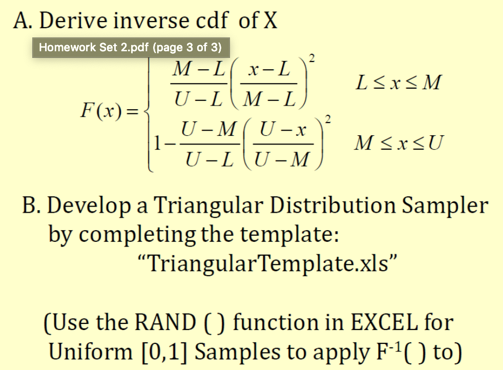 Solved A. Derive inverse cdf of X Homework Set 2.pdf (page 3 | Chegg.com