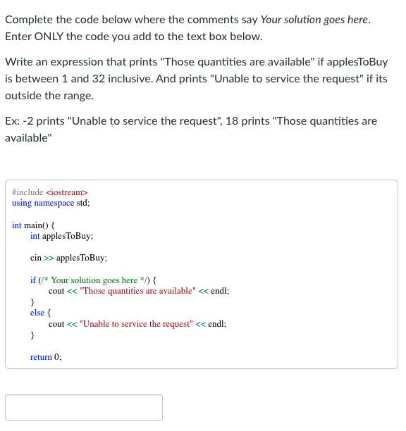 Solved Complete the code below where the comments say Your | Chegg.com
