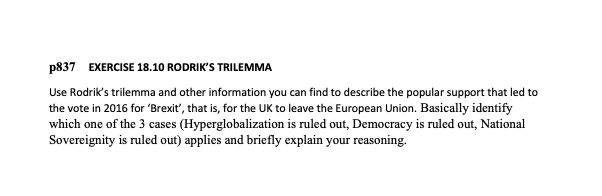 Solved p837 EXERCISE 18.10 RODRIK'S TRILEMMA Use Rodrik's | Chegg.com