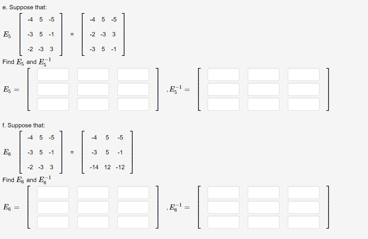 Solved (1 point) a. Suppose that: E1[5−24−1]=[20−216−1] Find | Chegg.com