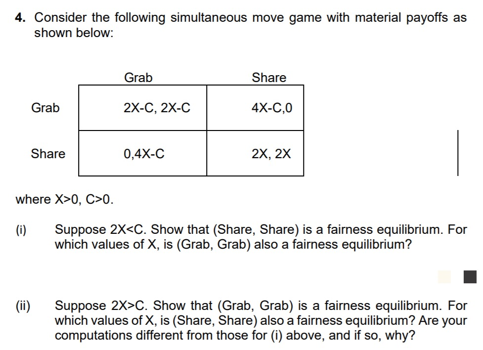 Solved 4. Consider the following simultaneous move game with | Chegg.com