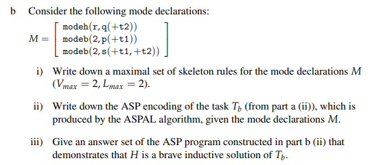 Solved b Consider the following mode declarations: | Chegg.com