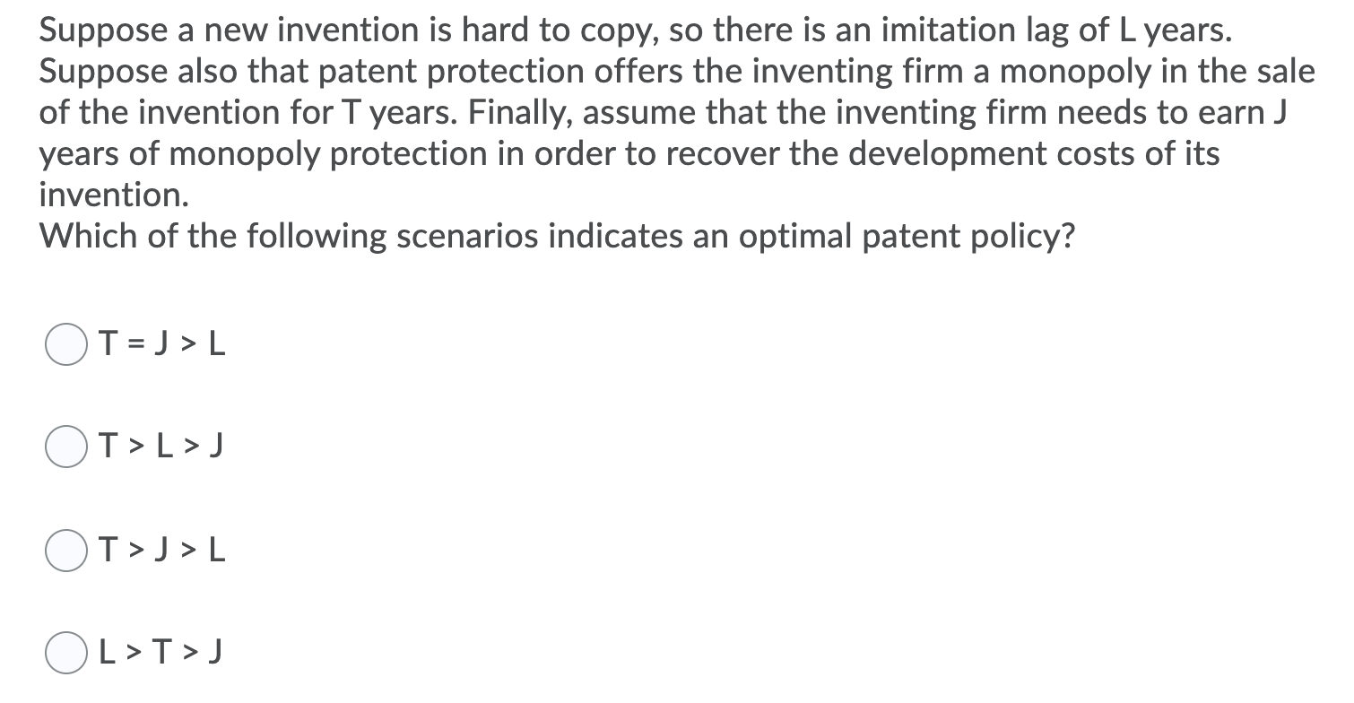 Solved Suppose a new invention is hard to copy, so there is | Chegg.com