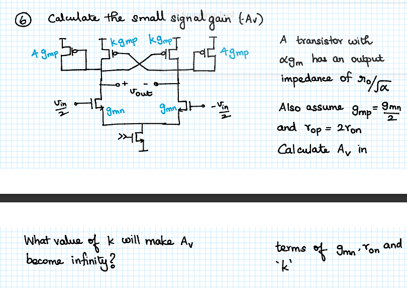 Solved (5) Assume all the transistors to have an overdrive | Chegg.com