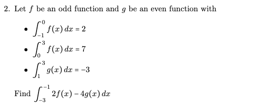 Solved 2. Let f be an odd function and g be an even function | Chegg.com