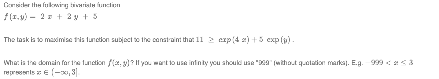 Solved Consider the following bivariate function | Chegg.com