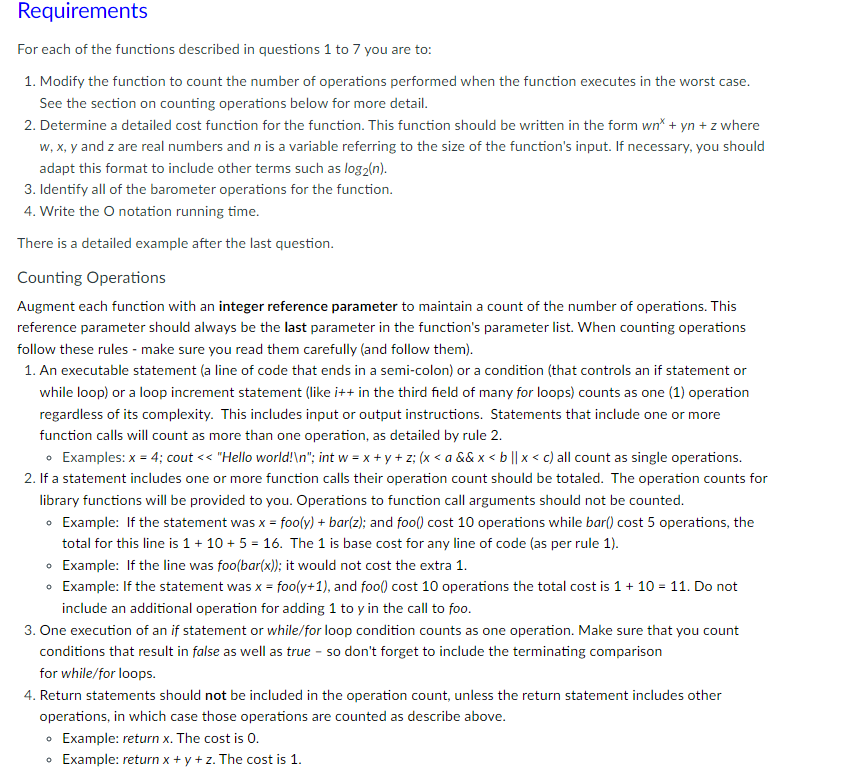 Solved Modify the function to count the number of operations | Chegg.com