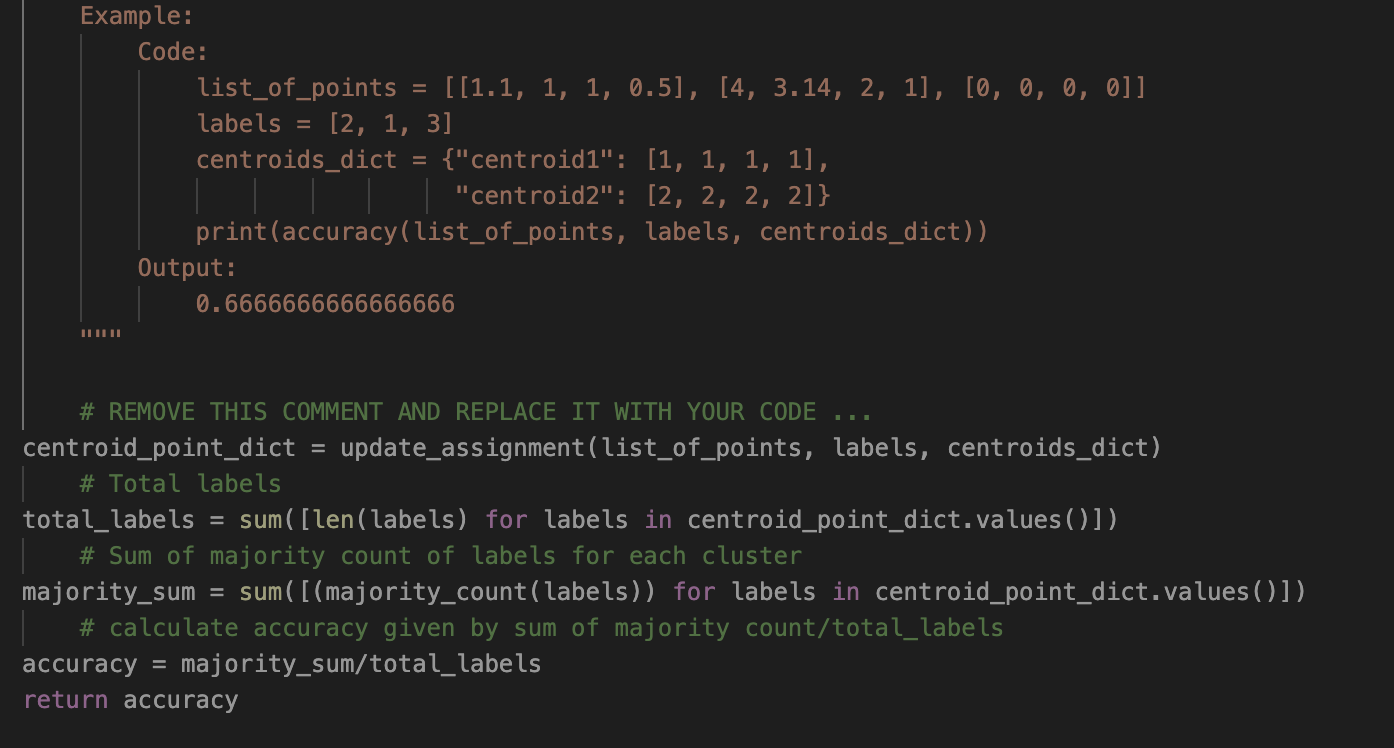 = Example: Code: list_of_points [[1.1, 1, 1, 0.5], | Chegg.com