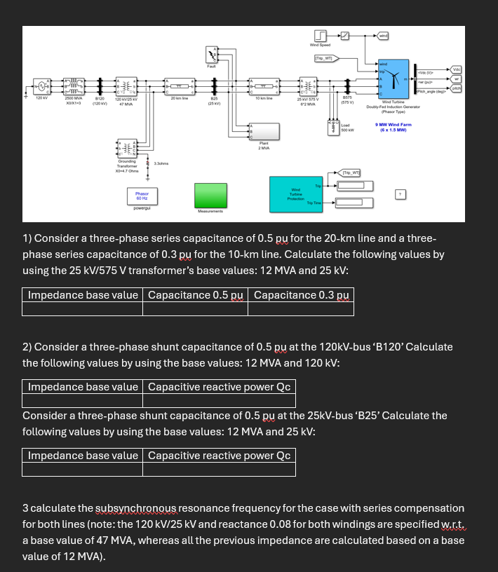 Solved 1) ﻿Consider a three-phase series capacitance of 0.5 | Chegg.com