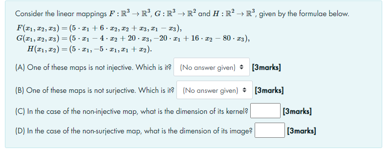 Solved Consider the linear mappings F: R³ R³, G : R³ → R² | Chegg.com