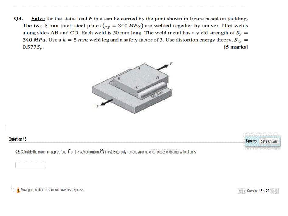 Solved Q3. Solve for the static load F that can be carried | Chegg.com