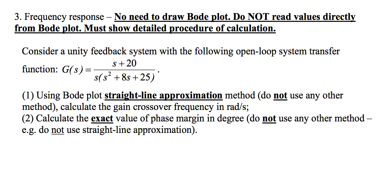 Solved 3. Frequency response – No need to draw Bode plot. Do | Chegg.com