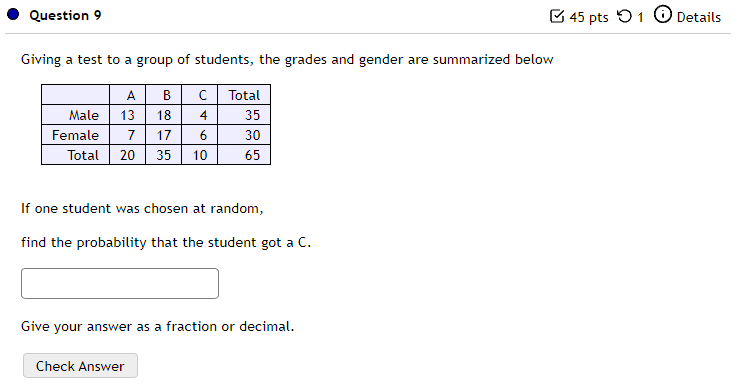 Solved Giving a test to a group of students, the grades and | Chegg.com