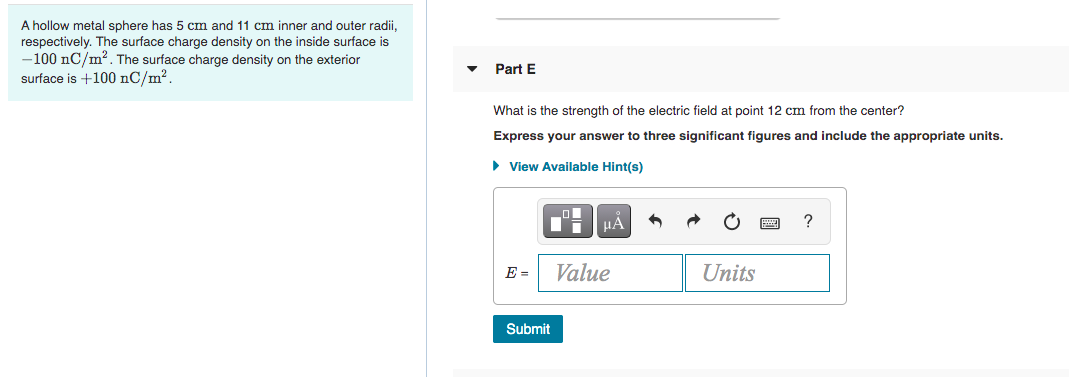 Solved 1 Review | Constants Part C A hollow metal sphere has | Chegg.com