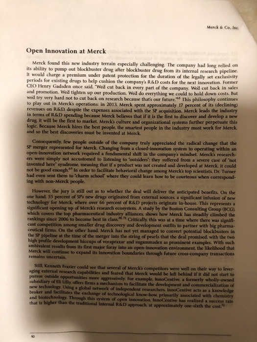 Solved Read Merck & Co. Inc case study & answer the | Chegg.com