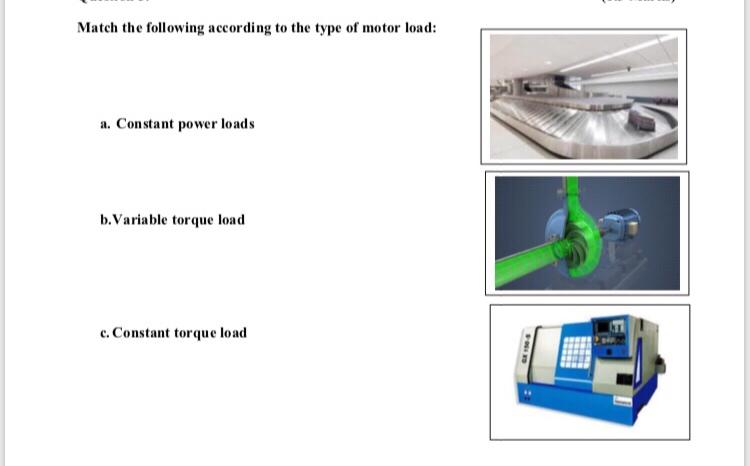 Solved Match the following according to the type of motor | Chegg.com