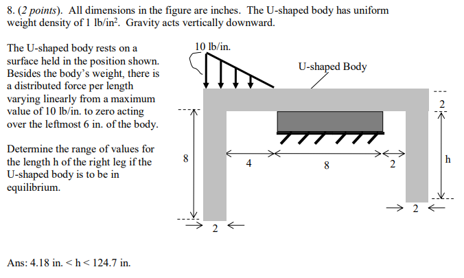 Solved 8. (2 points). All dimensions in the figure are | Chegg.com