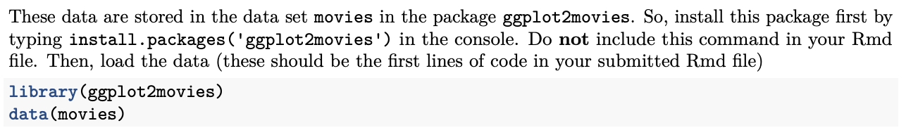Solved These data are stored in the data set movies in the | Chegg.com