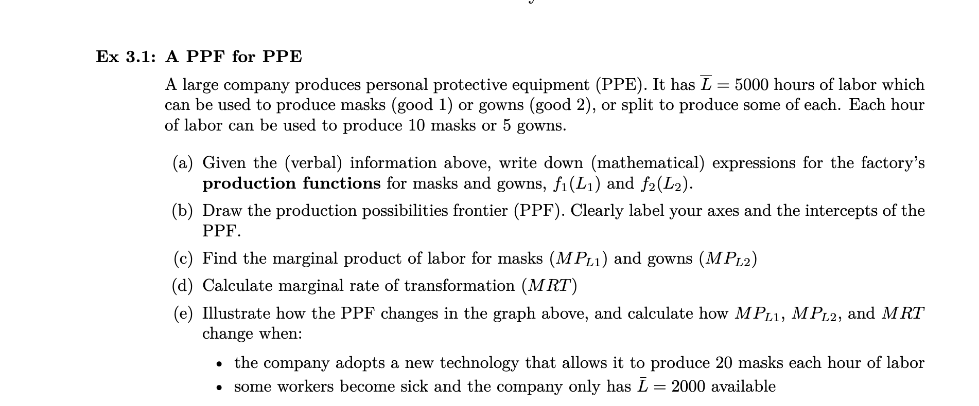 Solved Ex 3.1: A PPF for PPE A large company produces | Chegg.com