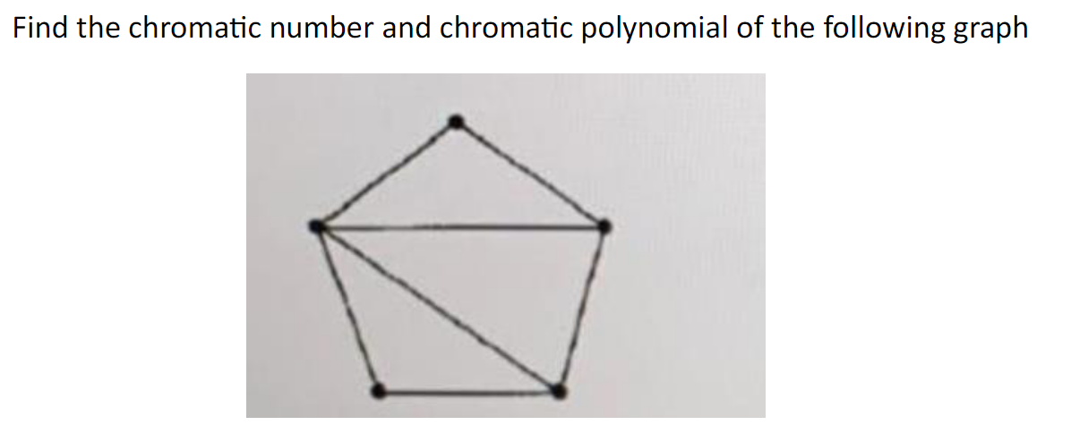 Solved Find the chromatic number and chromatic polynomial of | Chegg.com Solved Find the chromatic number and chromatic polynomial of | Chegg.com