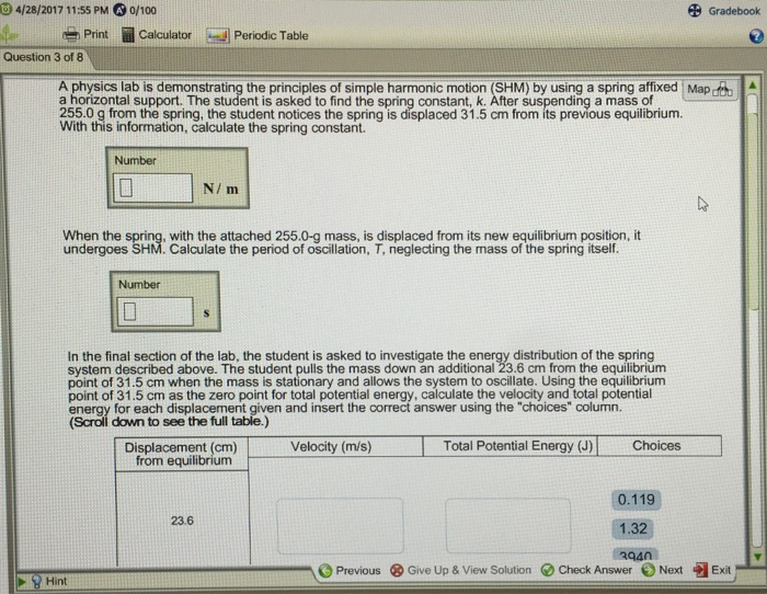 Solved A physics lab is demonstrating the principles of | Chegg.com