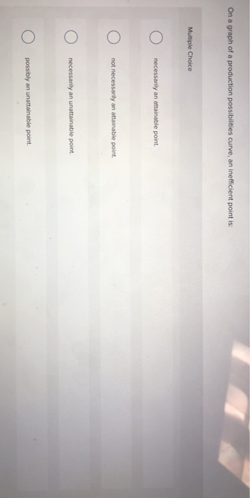 Solved On a graph of a production possibilities curve, an | Chegg.com