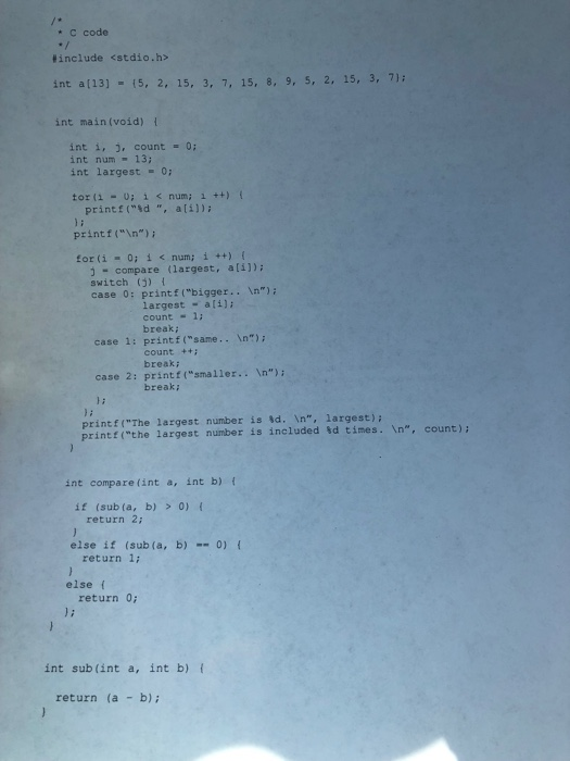 Solved I. Translate the following C code into a | Chegg.com