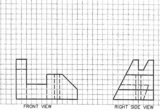 Solved A) THE FRONT AND RIGHT SIDE VIEW IS GIVEN. SKETCH THE | Chegg.com