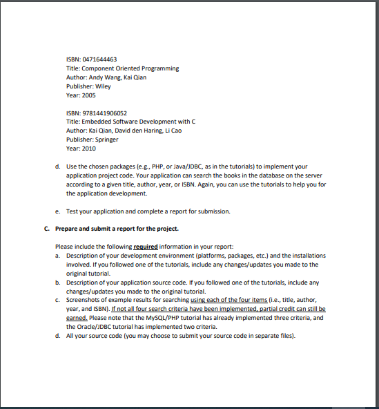 Solved Programming Language Oracle/JDBC I need help with | Chegg.com