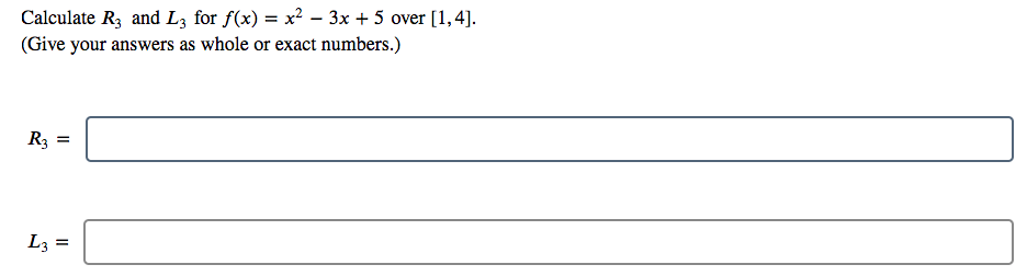 Solved Calculate Rz and L3 for f(x) = x2 – 3x + 5 over | Chegg.com