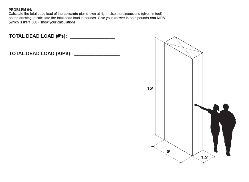 Solved PROBLEM 04: Calculate the total dead load of the | Chegg.com