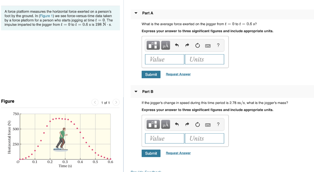 Solved Part A A force platform measures the horizontal force | Chegg.com