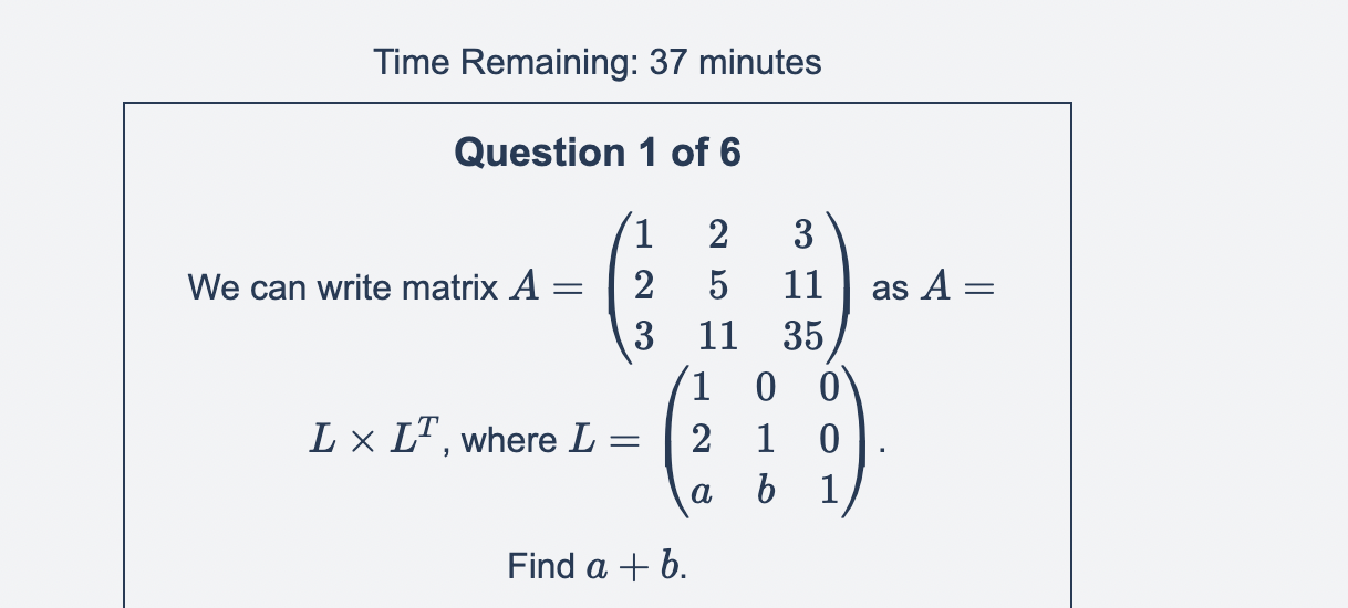Solved Question 1 of 6 We can write matrix | Chegg.com